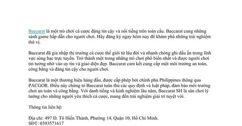 Baccaratdocx Docdroid