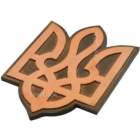 Настенный Герб Украины Большой деревянный трезубец