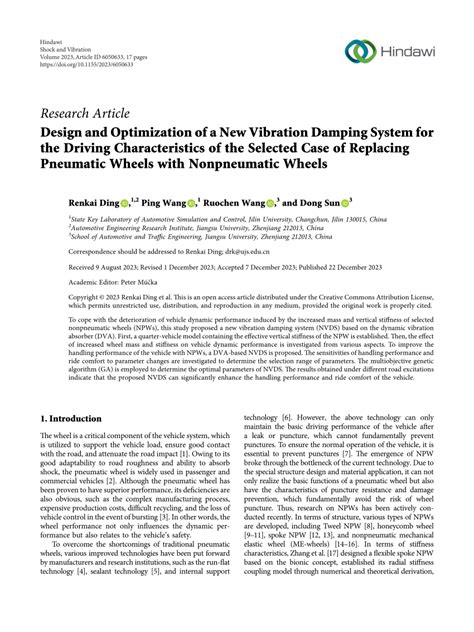 Pdf Design And Optimization Of A New Vibration Damping System For The