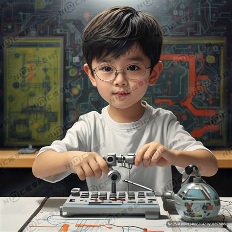 Ai创作图科技教育小卫士 男孩 昵图网
