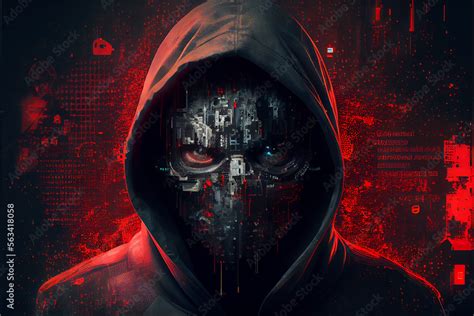 hacker making threat of cyberattack of computer security skull pirate