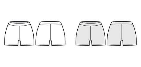낮은 허리 상승 마이크로 길이와 자전거 반바지 기술 패션 일러스트 플랫 스포츠 팬츠 캐주얼 니트 팬츠 0명에 대한 스톡 벡터 아트 및 기타 이미지 Istock