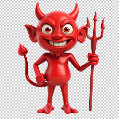 Personajes Del Diablo Rojo Fondo Transparente PSD Premium Generado Con IA