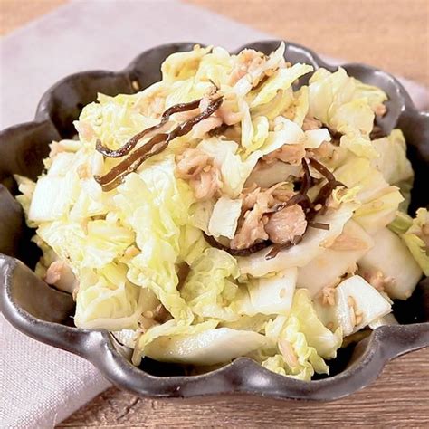 白菜とツナのさっぱり塩昆布和え 作り方・レシピ クラシル レシピ レシピ 料理 レシピ 動画 食べ物のアイデア