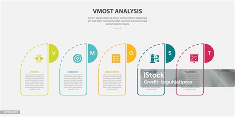 Vmost 분석 슬라이드 프리젠 테이션을위한 원형 헤더와 반원 배지가있는 크리 에이 티브 박스가있는 5 포인트 템플릿이있는 인포