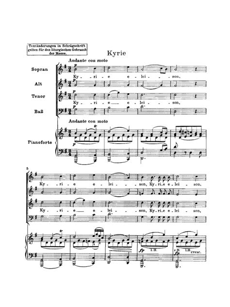 Kyrie Schubert Mass In G Major Pdf Pdf