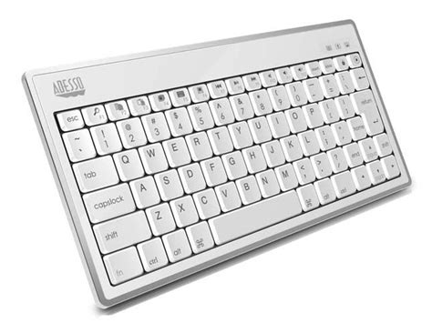 Adesso Wkb 1010bw 84 Key White Bluetooth Multimedia Wireless Computer Keyboard