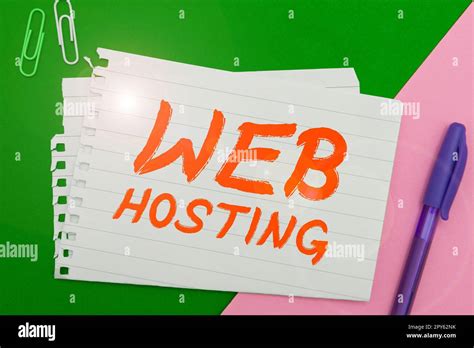 Sign Displaying Web Hosting Word Written On The Activity Of Providing