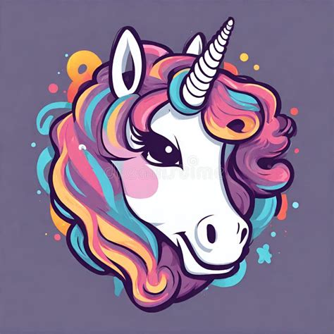 Beautiful Rainbow Colored Unicorns On Rainbow Fantasy V4 Stock