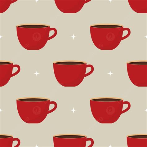 Seamless Pattern Background With Cup Of Coffee Background Food Cafe Background Image And