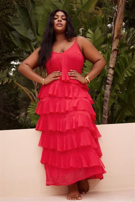 Yours Plus Size Red Ditsy Floral Print Shirred Maxi Dress Yours Clothing
