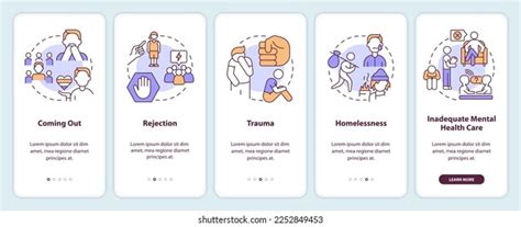 Criteria Ptsd Onboarding Mobile App Screen Stock Vector Royalty Free