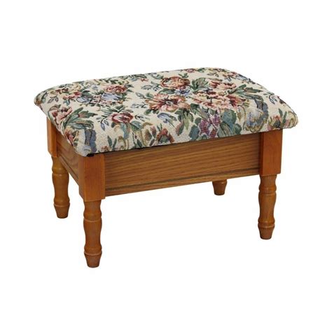 New Vintage Foot Stool Antique Look Wooden Wood Box Storage Padded Rest Ottoman Ebay