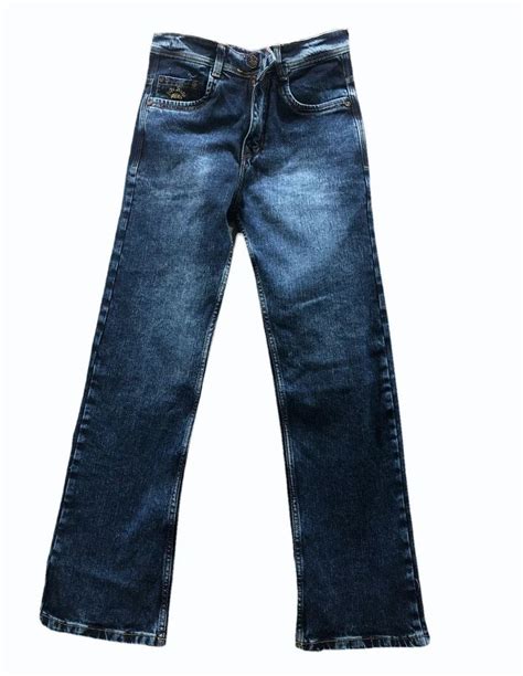 Faded Men Wide Leg Navy Blue Denim Jeans Regular Fit At Rs 450piece