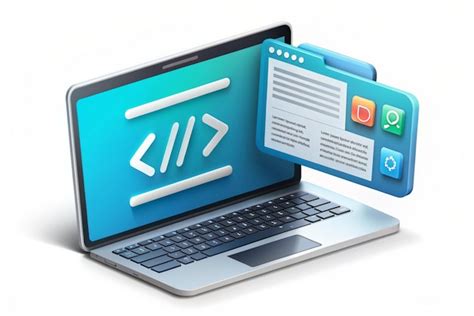 3d web page and programming code icon isolated on white background