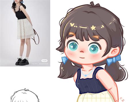 照片转Q版人物绘画No 02 无糖气泡水1 站酷ZCOOL