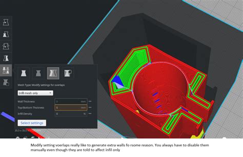 Modify Settings For Overlap Still Generates Redundant Walls
