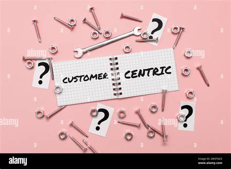 Hand Writing Sign Customer Centric Business Approach Process Of