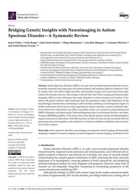 Pdf Bridging Genetic Insights With Neuroimaging In Autism Spectrum Disorder—a Systematic Review
