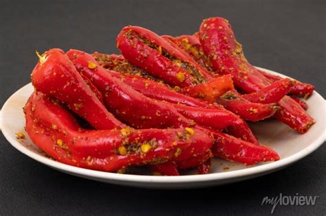Indian Homemade Red Chilli Pickle Also Know As Mirchi Ka Achar • Wall