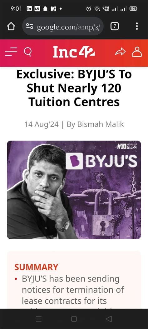 Durga Rani Mukherjee On Linkedin Heartbreaking News Byjus Beacon