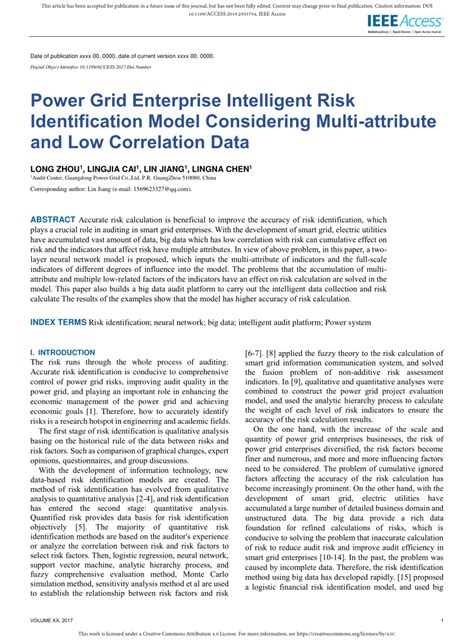 Pdf Power Grid Enterprise Intelligent Risk Identification Model Considering Multi Attribute