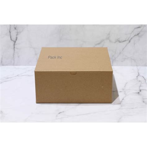 Jual Box Kraft Dus Coklat Dos Kotak Kue Roti Tart Cake Snack 22x22x10 Cm Tanpa Laminasi 310 Gsm