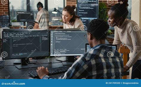 Mixed Team Of Artificial Intelligence Cloud Programers Talking About