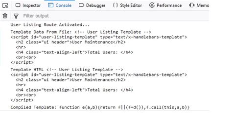 Javascript Handlebars Template Not Rendering Can See Html In Firefox Inspector Stack Overflow