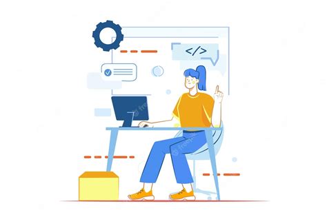 Premium Vector Concept Devops With People Scene In The Flat Cartoon