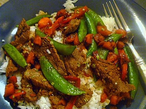 Slice Of Southern Teriyaki Beef And Sugar Snap Stir Fry