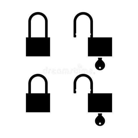 Set Of Padlock Or Lock Icon Vector Safe And Security Symbol Stock Vector Illustration Of