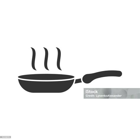 평면 스타일에 프라이팬 아이콘입니다 격리 된 백색 배경에 팬 그림 요리 프라이팬 부엌 장비 사업 개념입니다 가정 생활에 대한