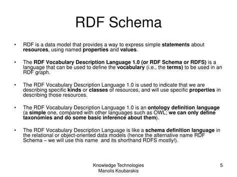 PPT An Introduction To RDF Schema PowerPoint Presentation Free Download ID