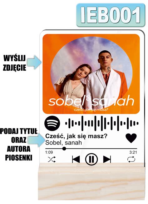 RAMKA SPOTIFY PREZENT UPOMINEK OKAZJE Niego Niej Inne Okazje Walentynki Inne Okazje Inne