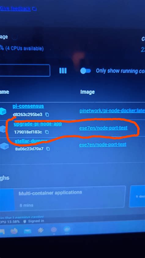 Node Docker Containers Rpinetwork