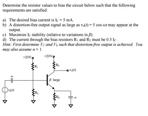 Calculating Resistor Values For Transistor Biasing Cleardun