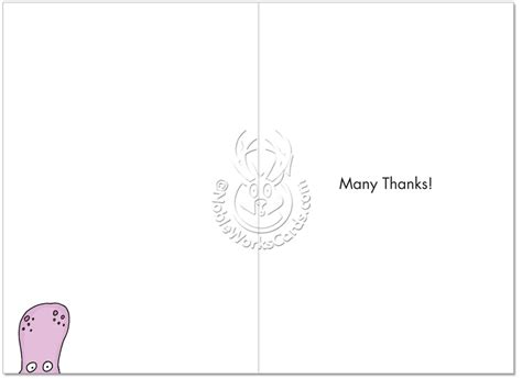 Octopus Humorous Thank You Printed Greeting Card