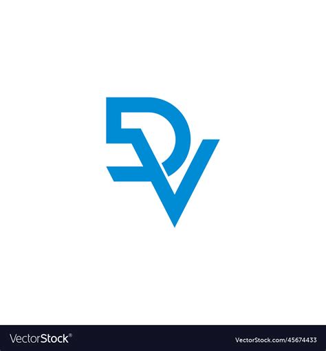 Letter Dv Simple Linked Overlap Logo Royalty Free Vector