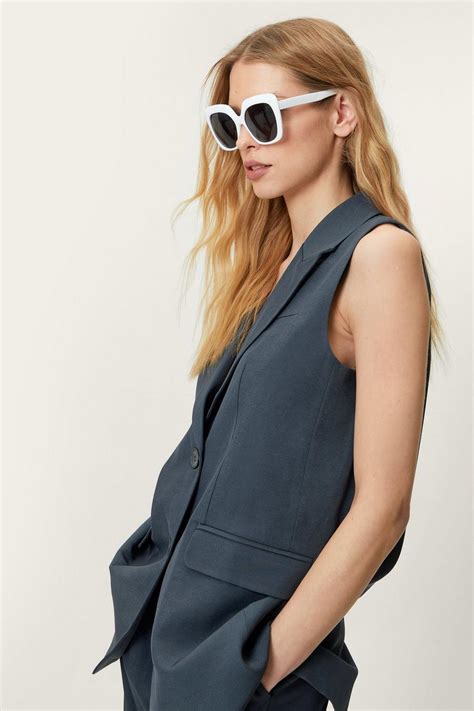 Oversized Square Tinted Sunglasses Boohoo Uk