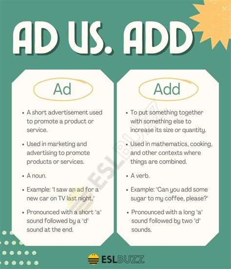 Ad Vs Add How To Use Ad And Add Correctly ESLBUZZ