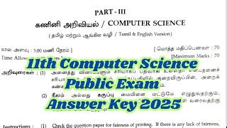 11th Computer Science Public Exam Answer Key 2025 13 03 2025 11th Cs
