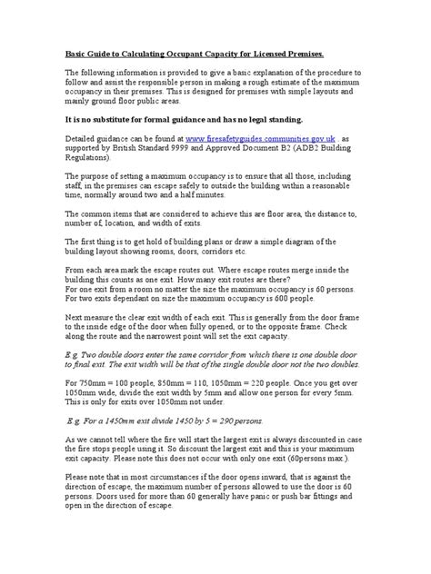 Calculating Occupant Capacity A Basic Guide To Estimating Maximum