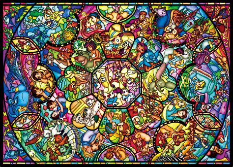 Disney Stained Art Jigsaw Puzzle Jigsaw Puzzles For Adults