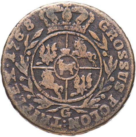 Монета Польша 3 гроша 1768 стоимостью 956 руб