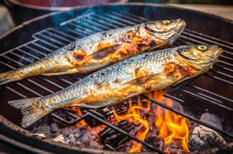 Proceso de cocción de pescado dorado a la parrilla con limón pescado a la parrilla bbq buena