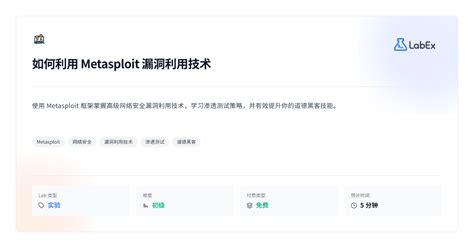 如何利用 metasploit 漏洞利用技术 labex