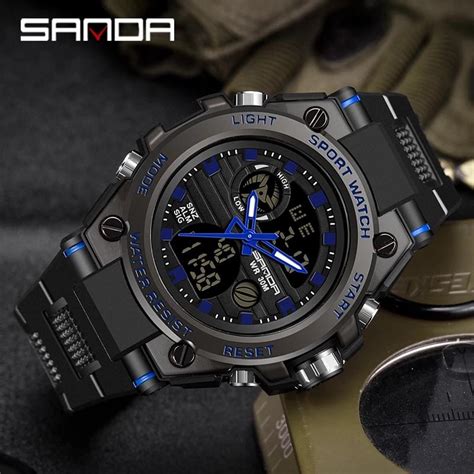 Buy SANDA 739 Sports Men S Watches Top Brand Luxury Military Watch Dual