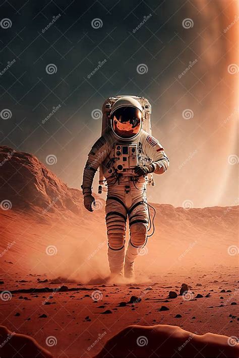 First Man On Mars Stock Illustration Illustration Of Space 266925775