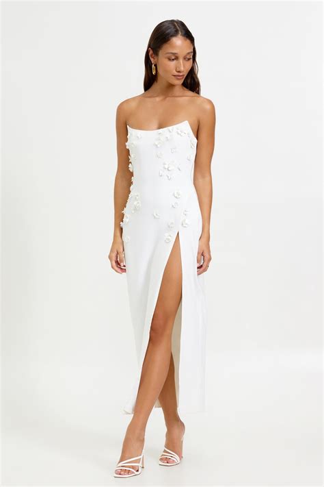 Blanca Dress Ivory Piink Designer Womens Clothing
